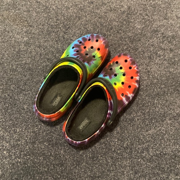 CROCS | Shoes | Rainbow Crocs With Fuzzy Insides | Poshmark